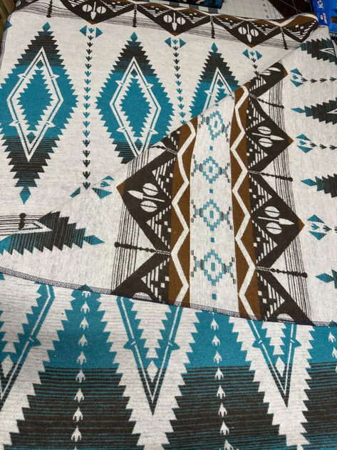 BROWN AZTEC PATTERN WOOL BLANKET . – Western Sunflower